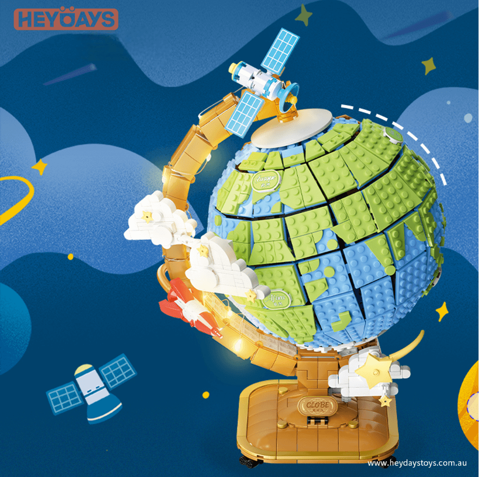 Rotating Earth Globe Building Blocks – Heydaystoys
